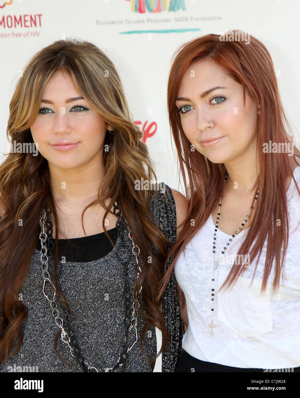 Miley Cyrus and Brandi Cyrus Elizabeth Glaser Pediatric AIDS Foundation ...