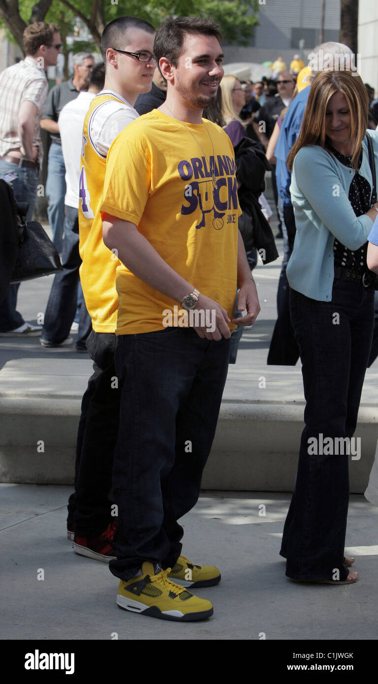 Adam Goldstein aka DJ Am arrives for the first game of the NBA National ...