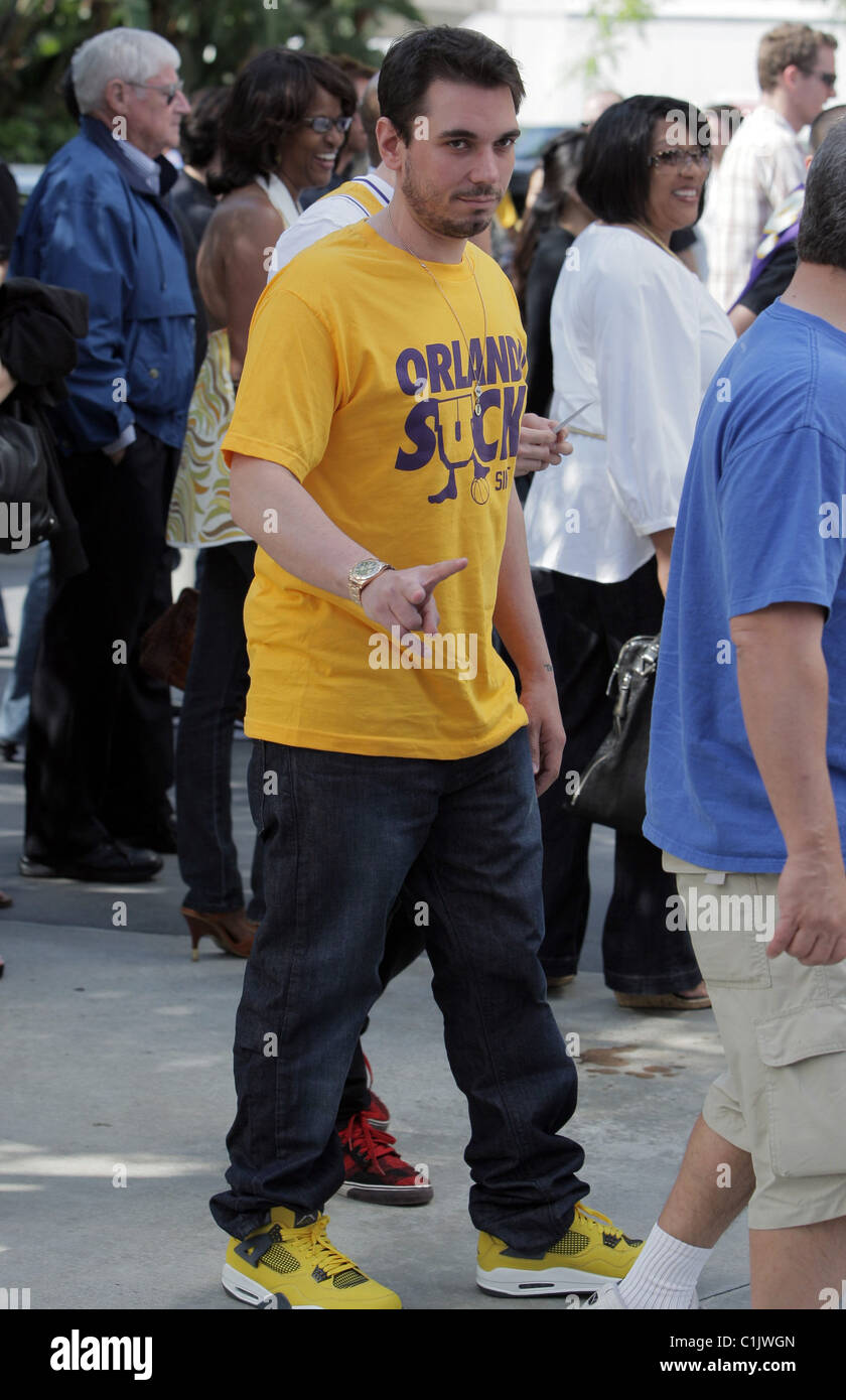 Adam Goldstein aka DJ Am arrives for the first game of the NBA National ...