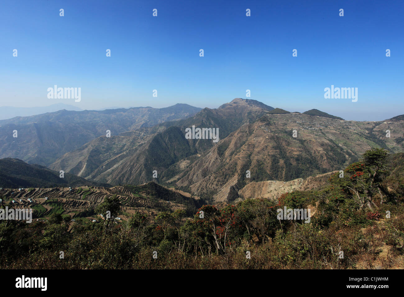 Landscape in the Nepali hills Stock Photo - Alamy