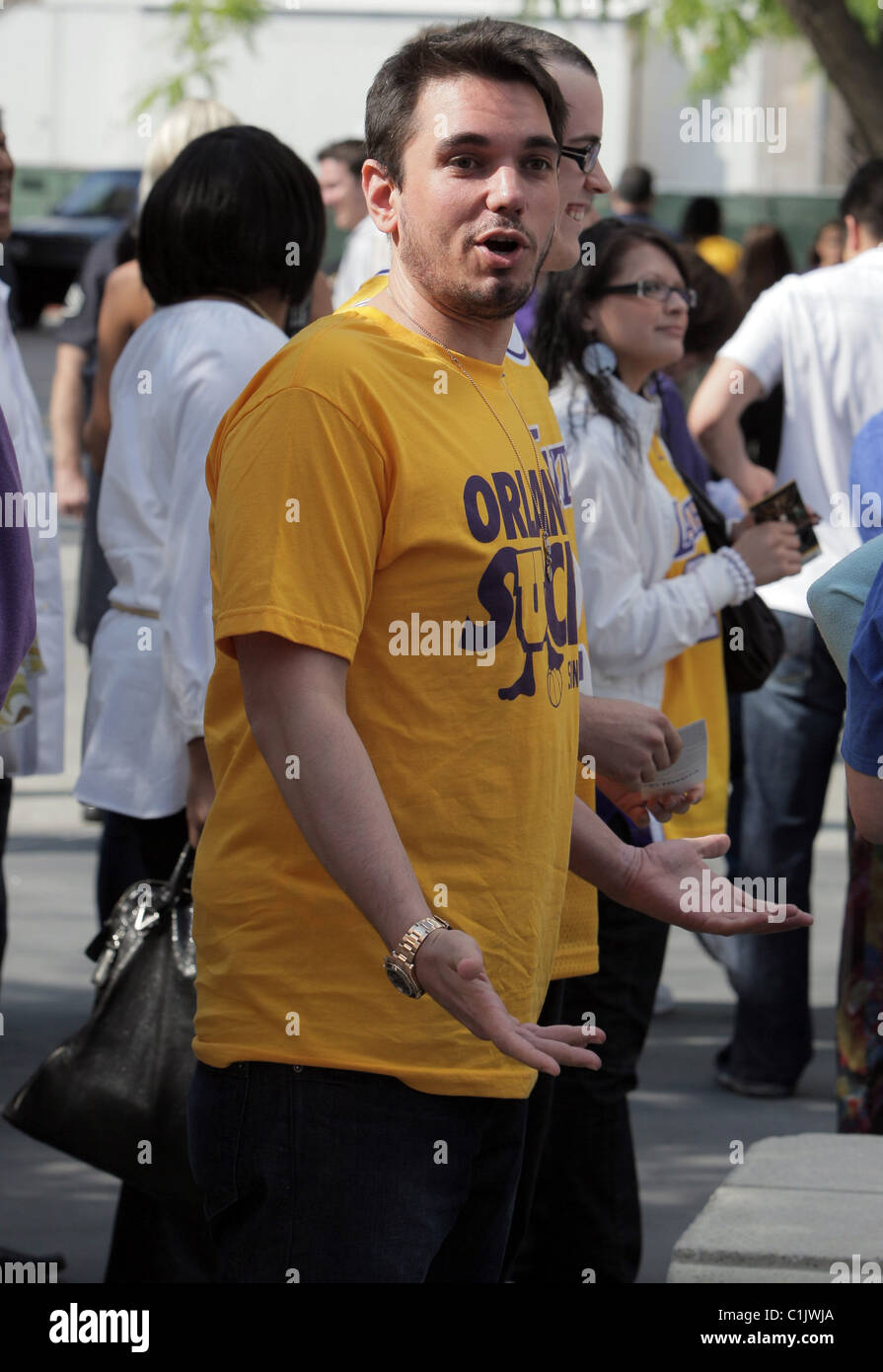 Adam Goldstein aka DJ Am arrives for the first game of the NBA National ...