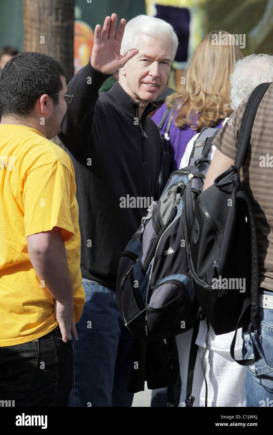 Grey Davis arrives for the first game of the NBA National Championship ...