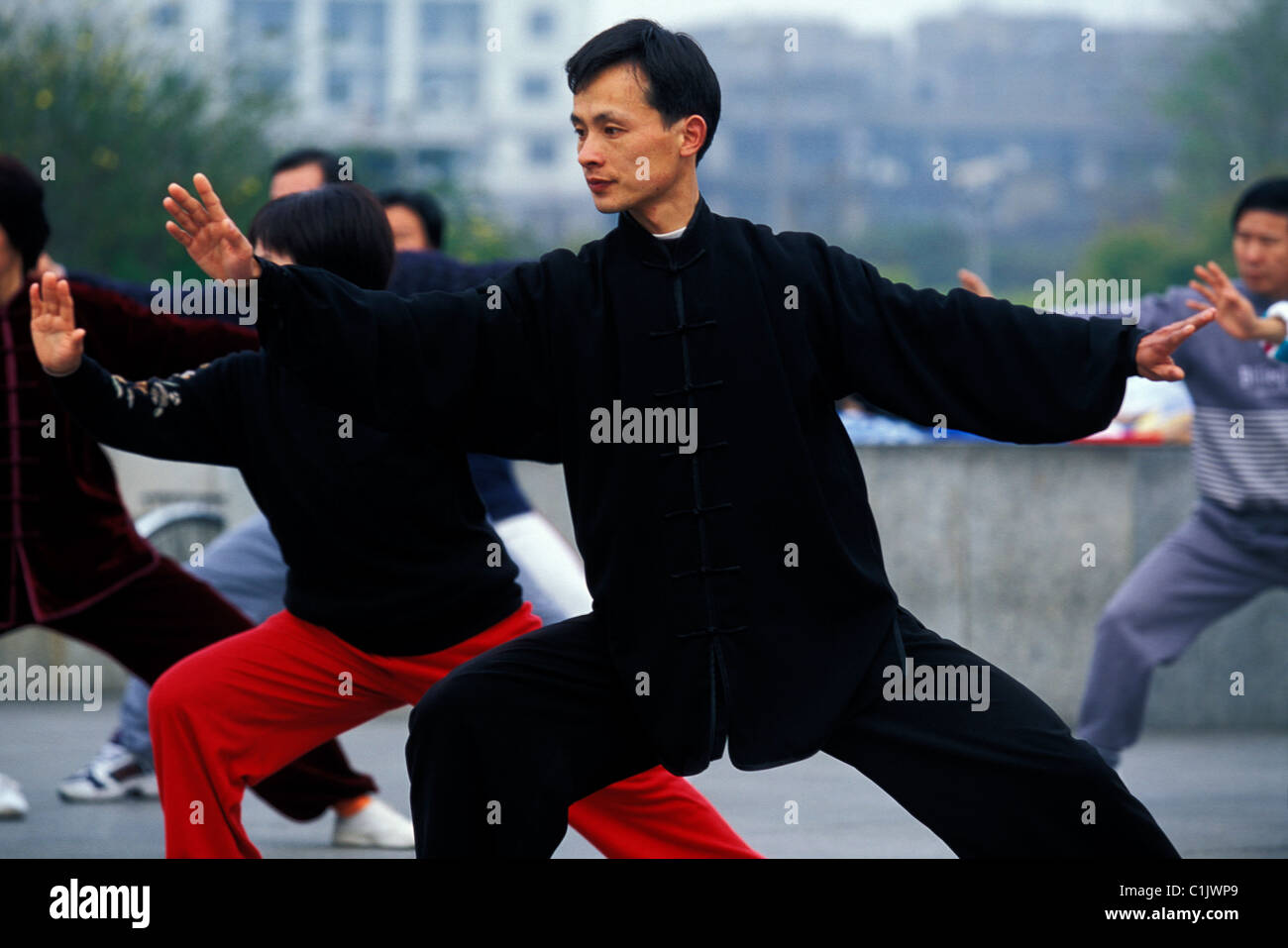 China, Shanghai, early morning exercise of Tai Chi Stock Photo - Alamy