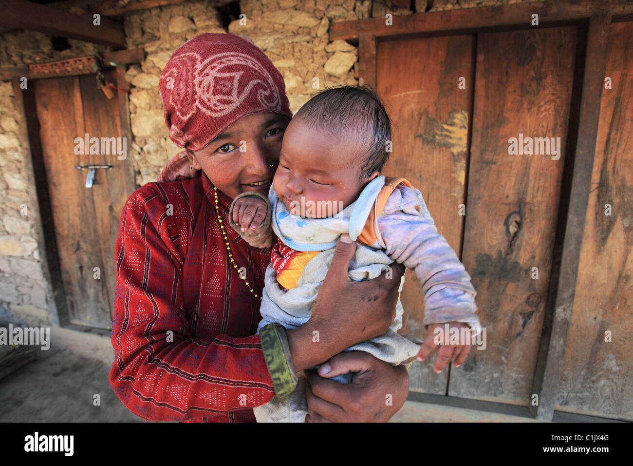 Nepali mother and child hi-res stock photography and images - Alamy