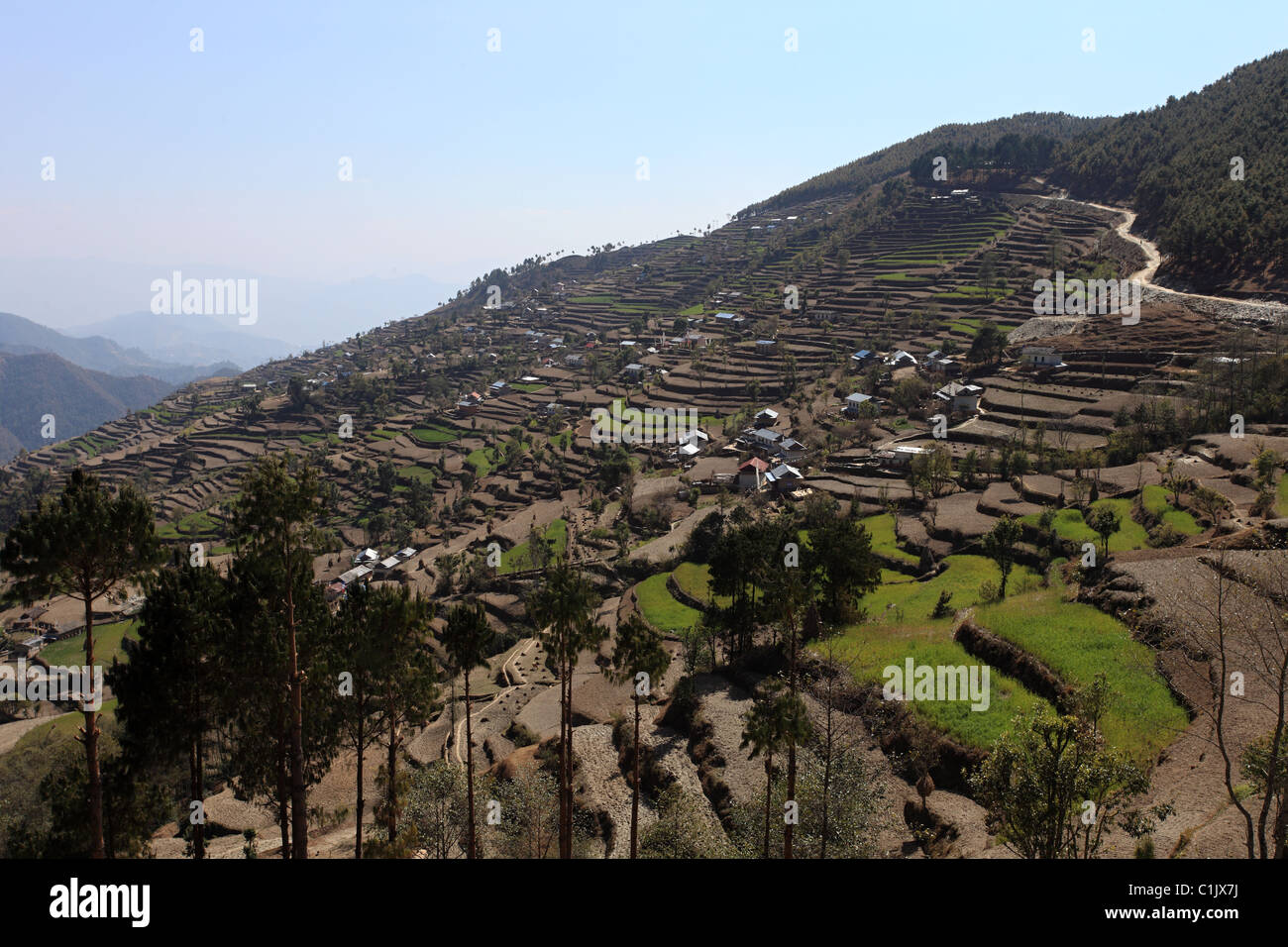 Landscape in the Nepali hills Stock Photo - Alamy