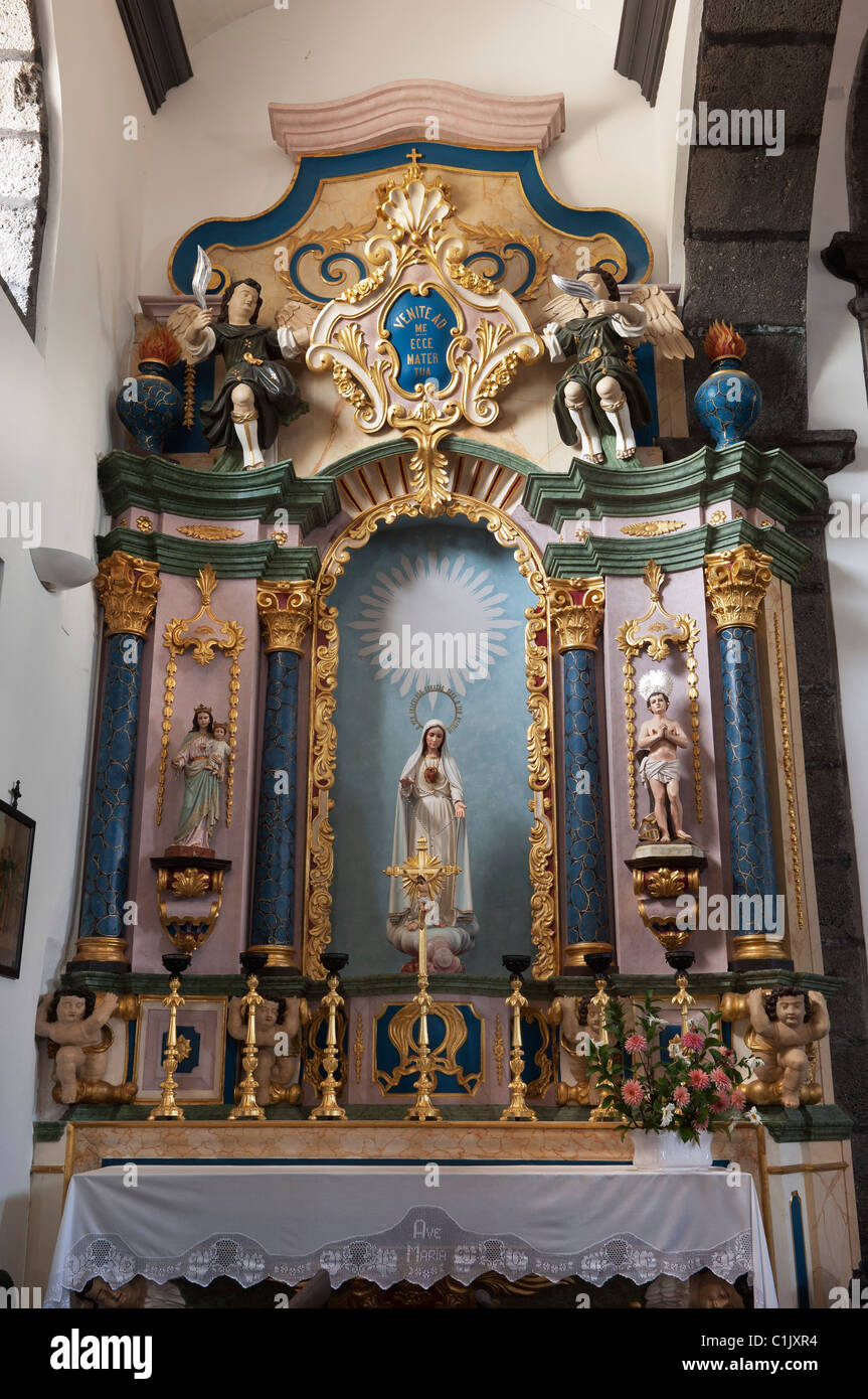 Interior of the church of S. Joao - St. John - Pico, Azores Stock Photo ...