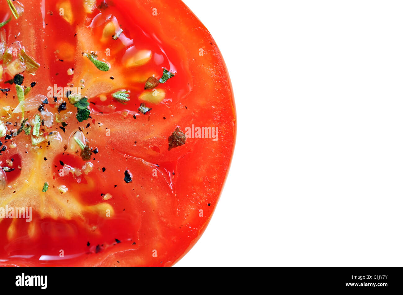 Tomato slice sea salt hi-res stock photography and images - Alamy