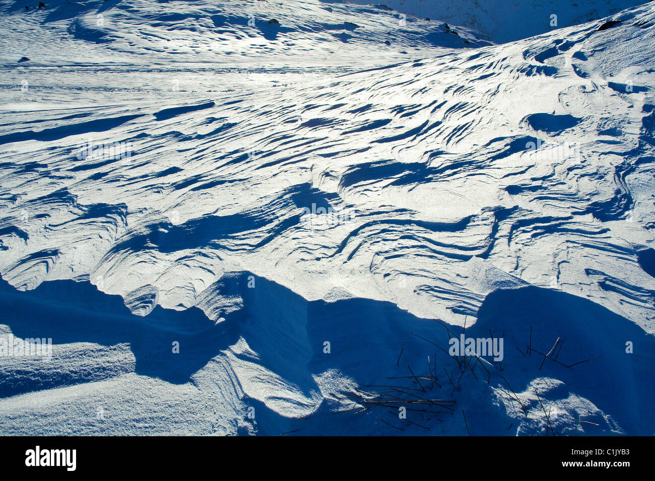 Across the frozen Tarn Stock Photo - Alamy