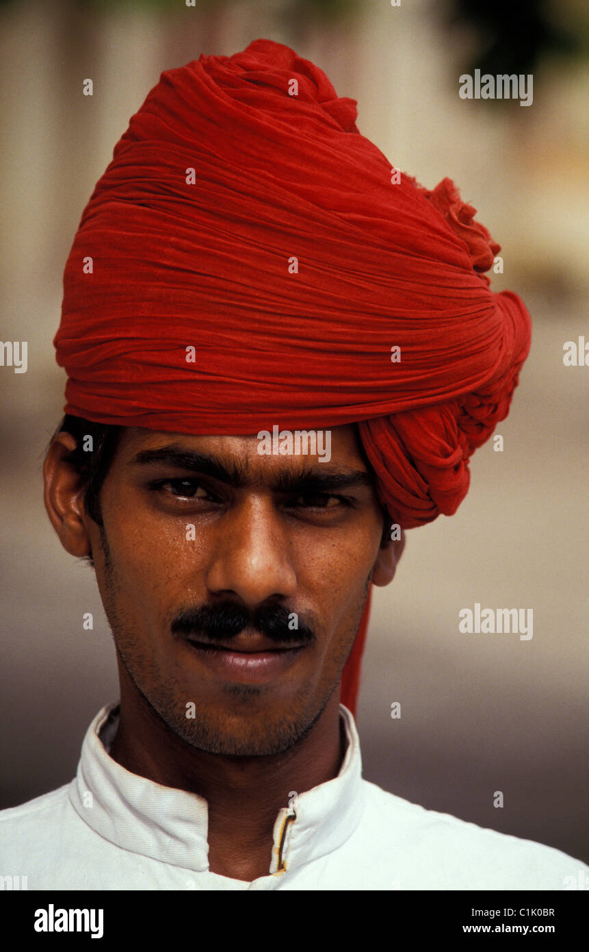 India, Rajasthan State, man with turban Stock Photo - Alamy