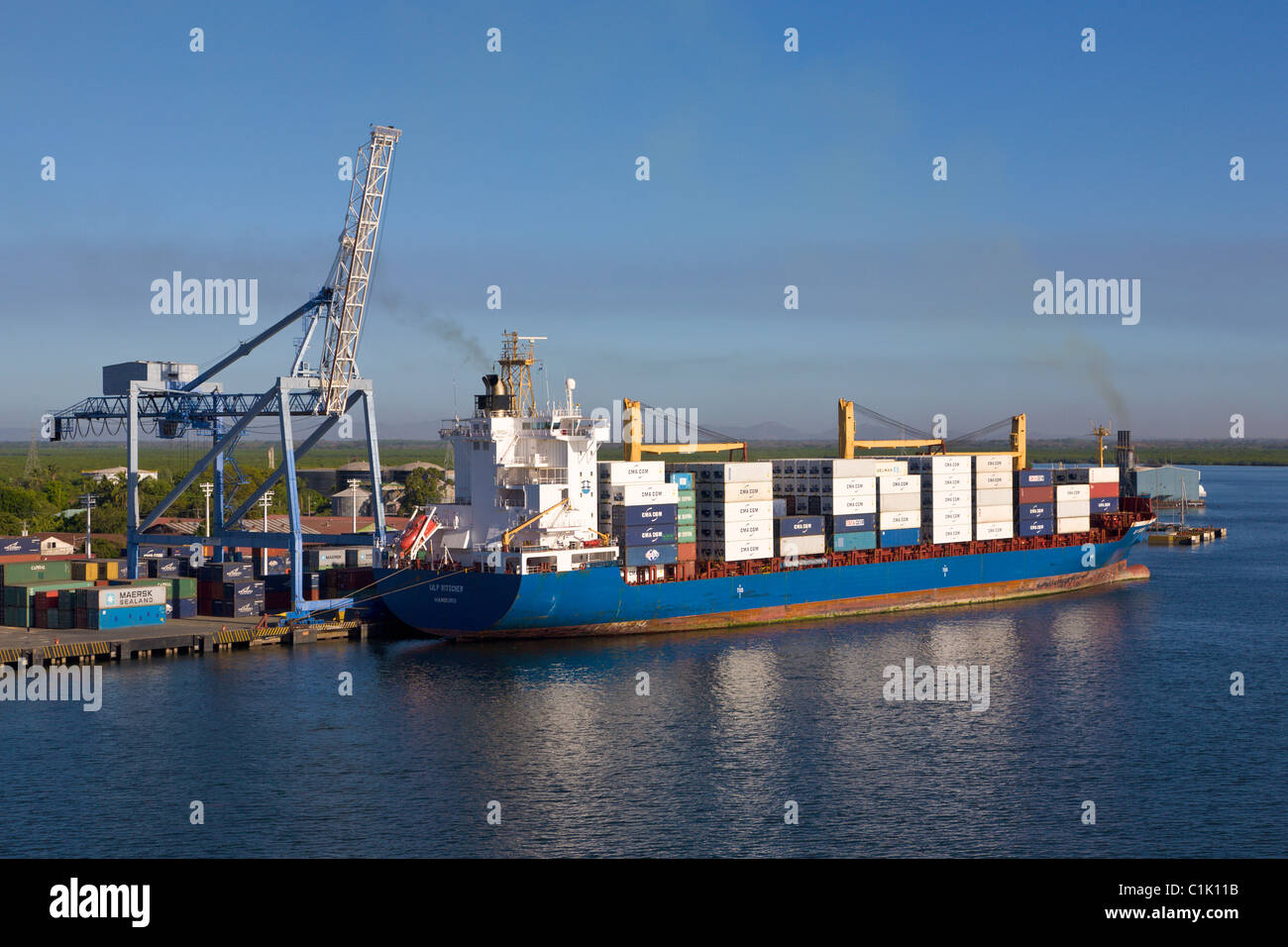 Container ship, Port of Corinto, Nicaragua Stock Photo - Alamy