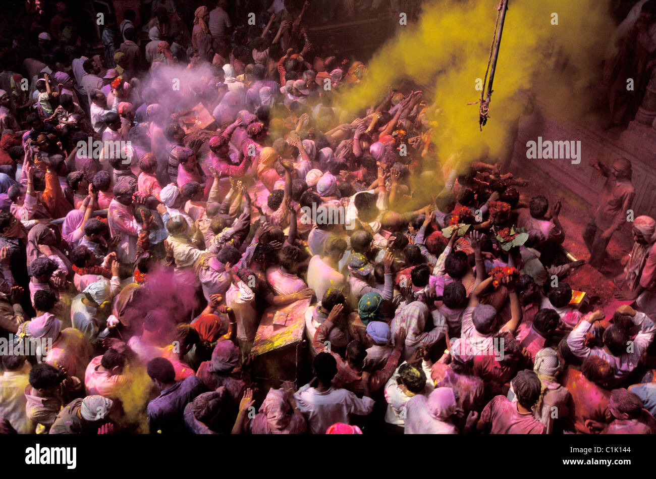 India, Uttar Pradesh, Holi celebration Stock Photo - Alamy