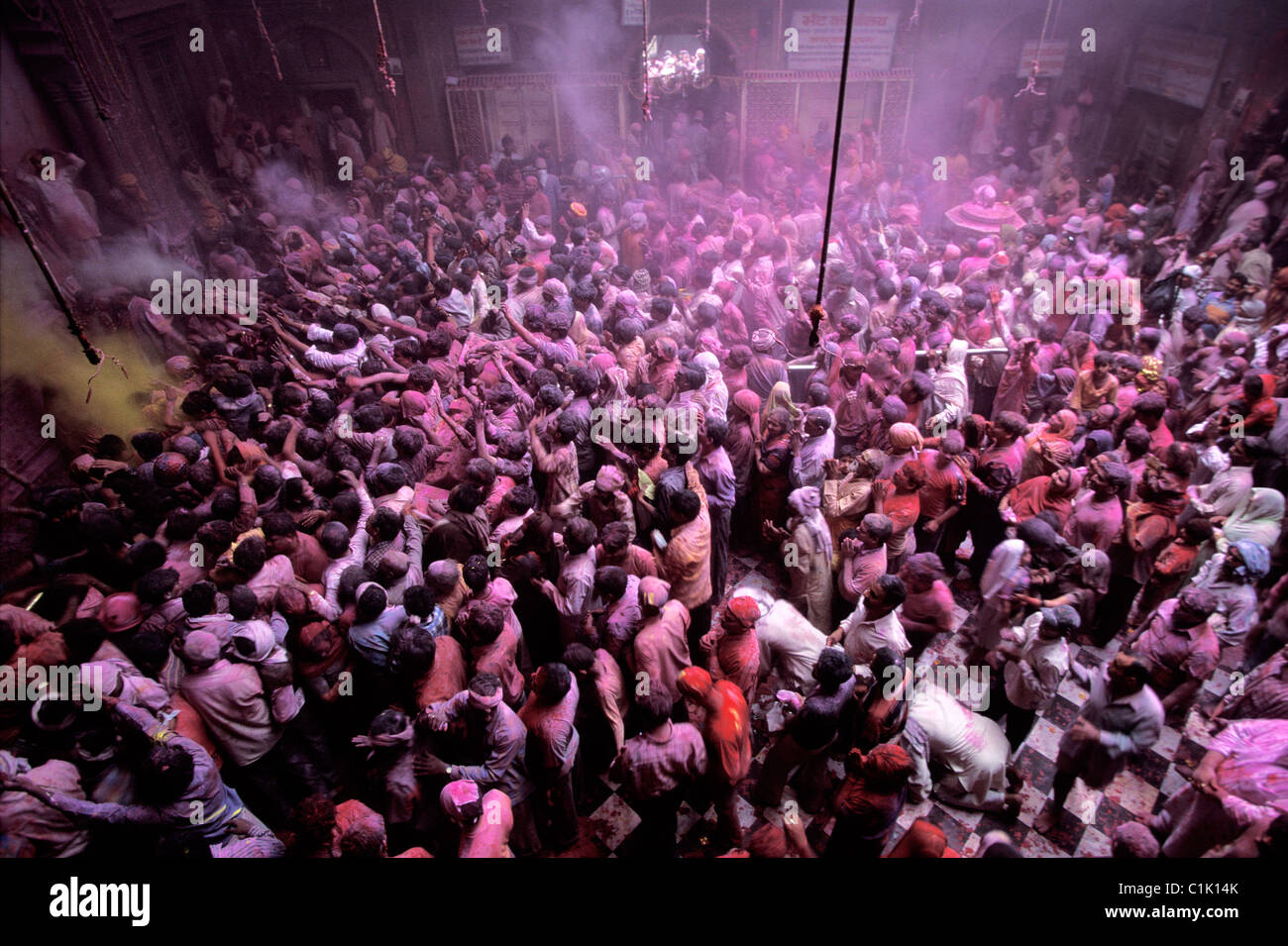 India, Uttar Pradesh, Holi celebration Stock Photo - Alamy