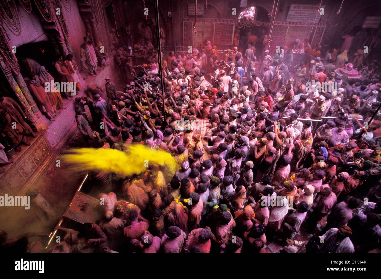India, Uttar Pradesh, Holi celebration Stock Photo - Alamy