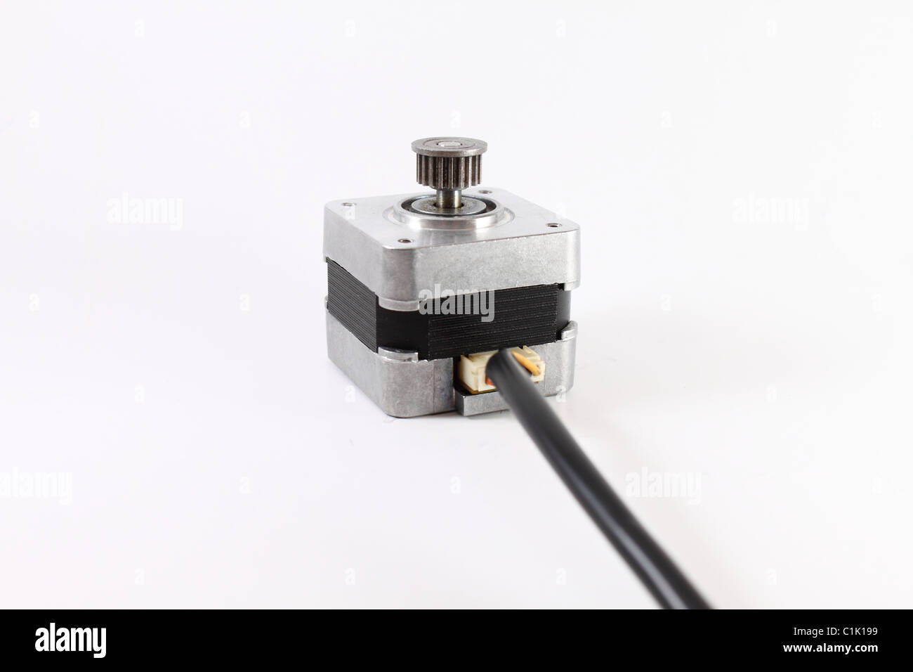 Stepper motor, with power cable attached Stock Photo - Alamy