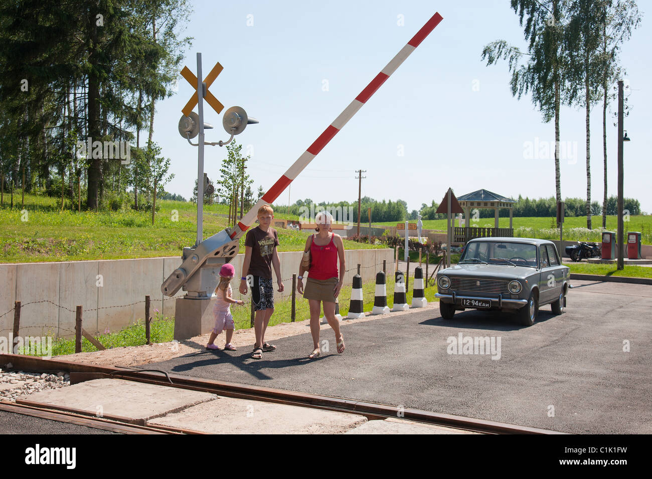 Railway Crossing, Estonian Road Museum, Saverna, Põlva County, Estonia ...
