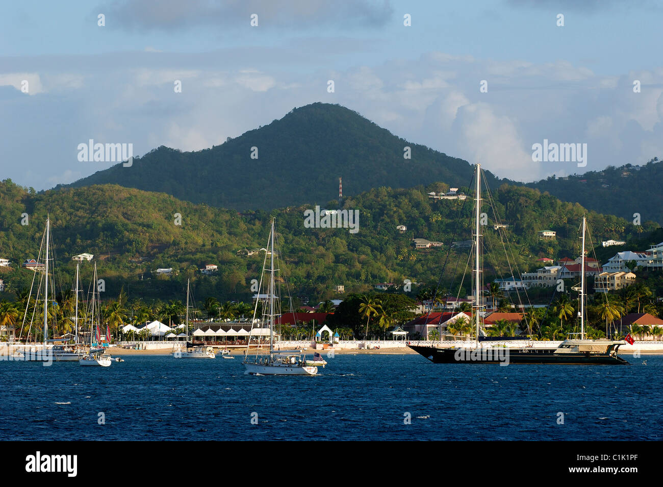 Caribbean sea, St Lucia Island, Rodney Bay Stock Photo - Alamy
