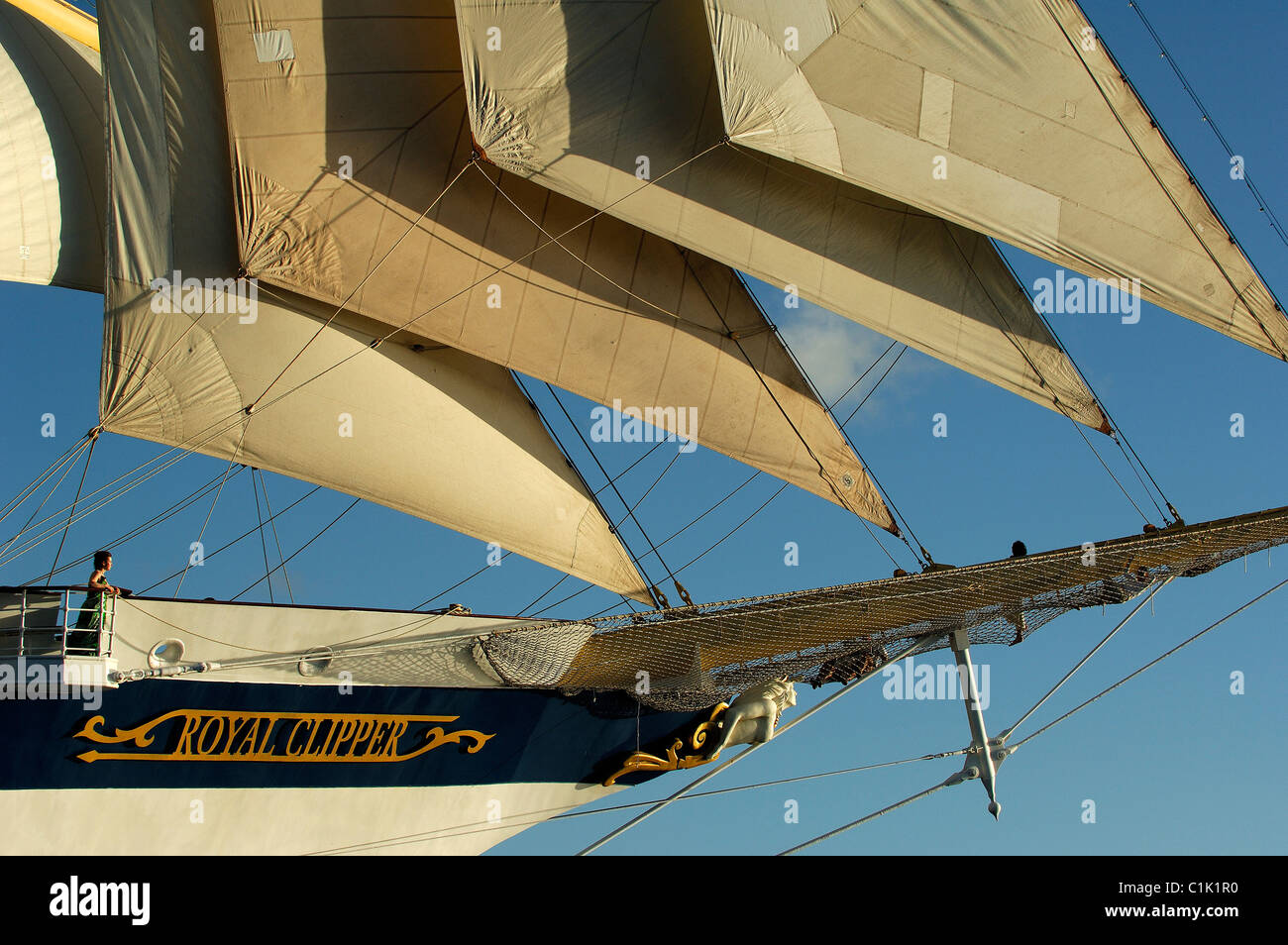 Caribbean sea, St Kitts Island (Saint-Christopher), the five masted ...