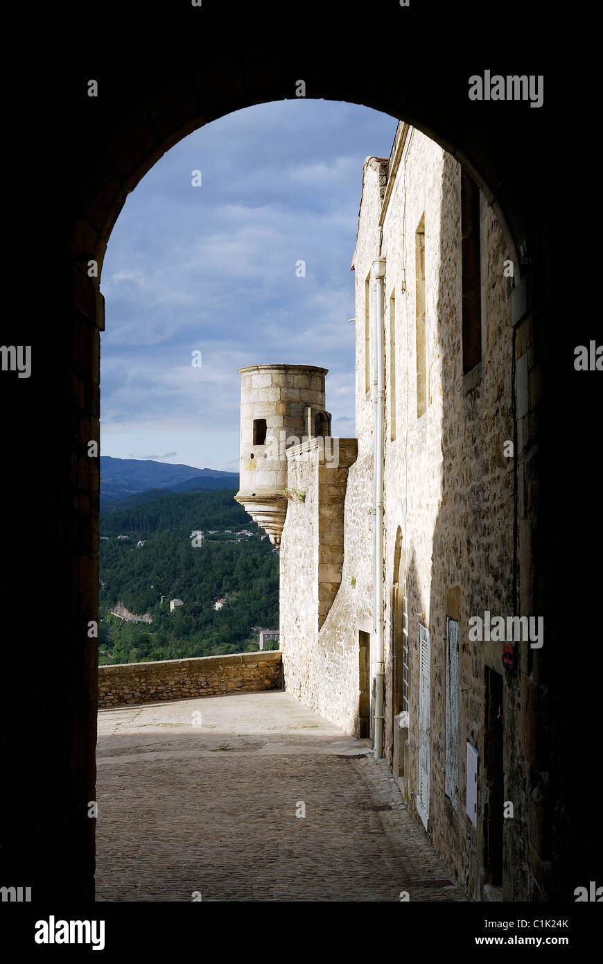 France, Ardeche, Aubenas, castle Stock Photo - Alamy