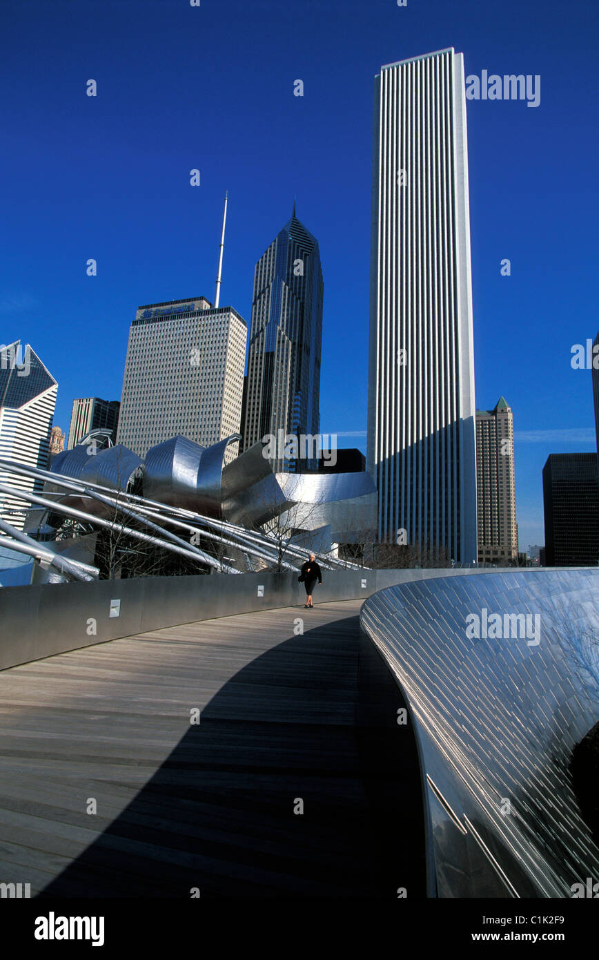 United States, Illinois, Chicago, Millennium Park, Gehry bandshell ...