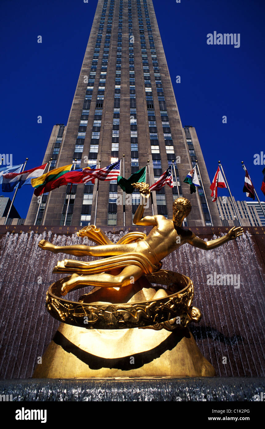 United States, New York City, Manhattan, Rockefeller Center Stock Photo ...