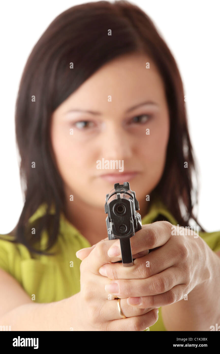 Angry woman gun hi-res stock photography and images - Alamy