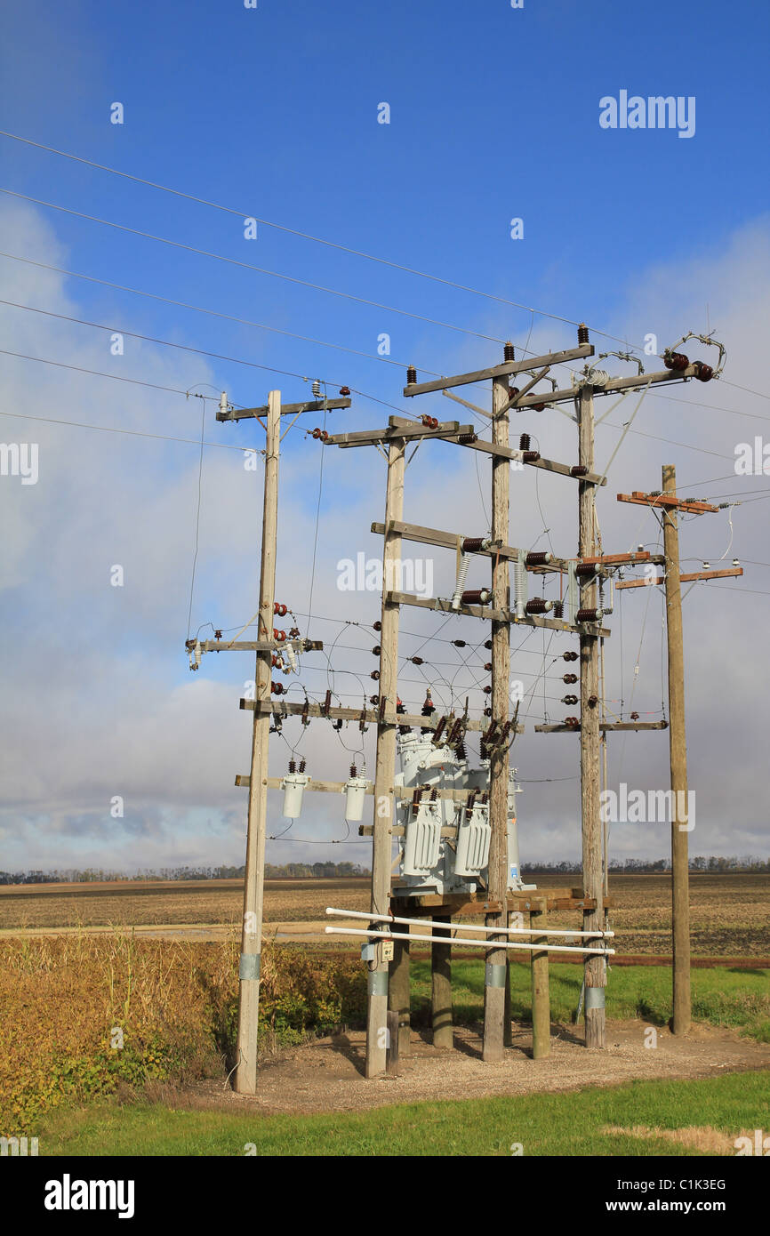 Electricity Power Structure Outside With Blue Sky electric high voltage ...