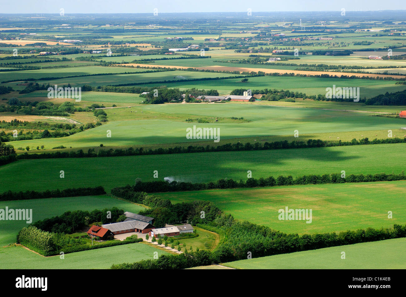 Denmark, Jutland, the Danish countryside (aerial view Stock Photo - Alamy