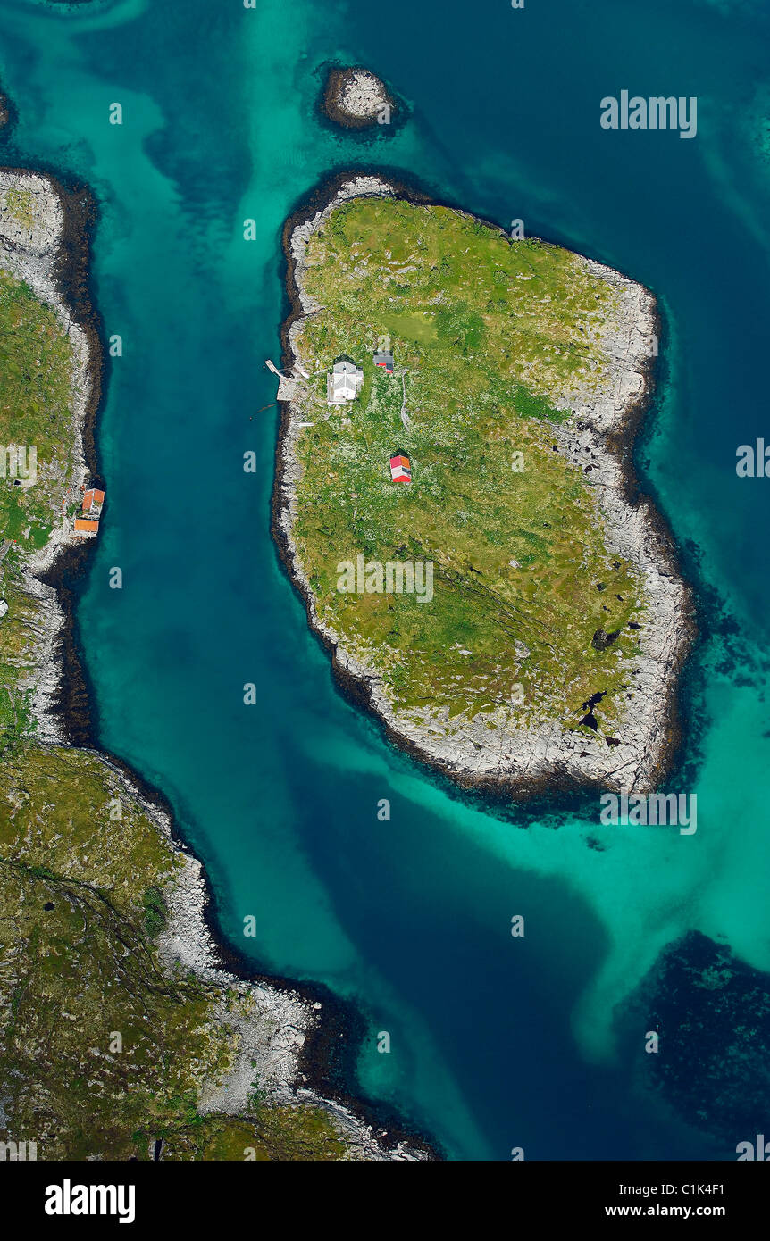 Norway, Nordland, Lofoten Islands, small Island around Skrova Island ...