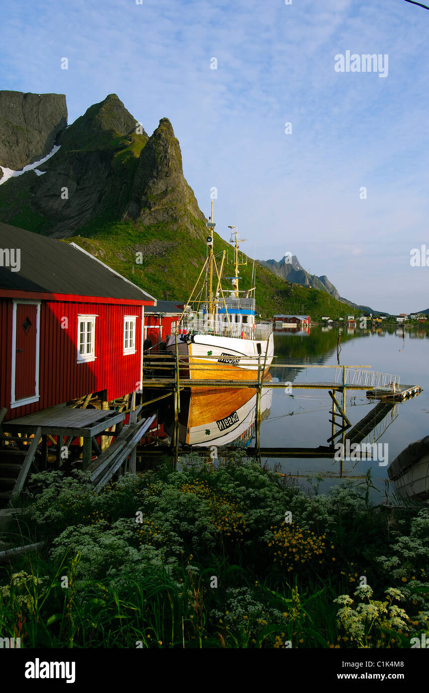Norway, Nordland, Lofoten Islands, Moskenes Island, the fishermen's ...