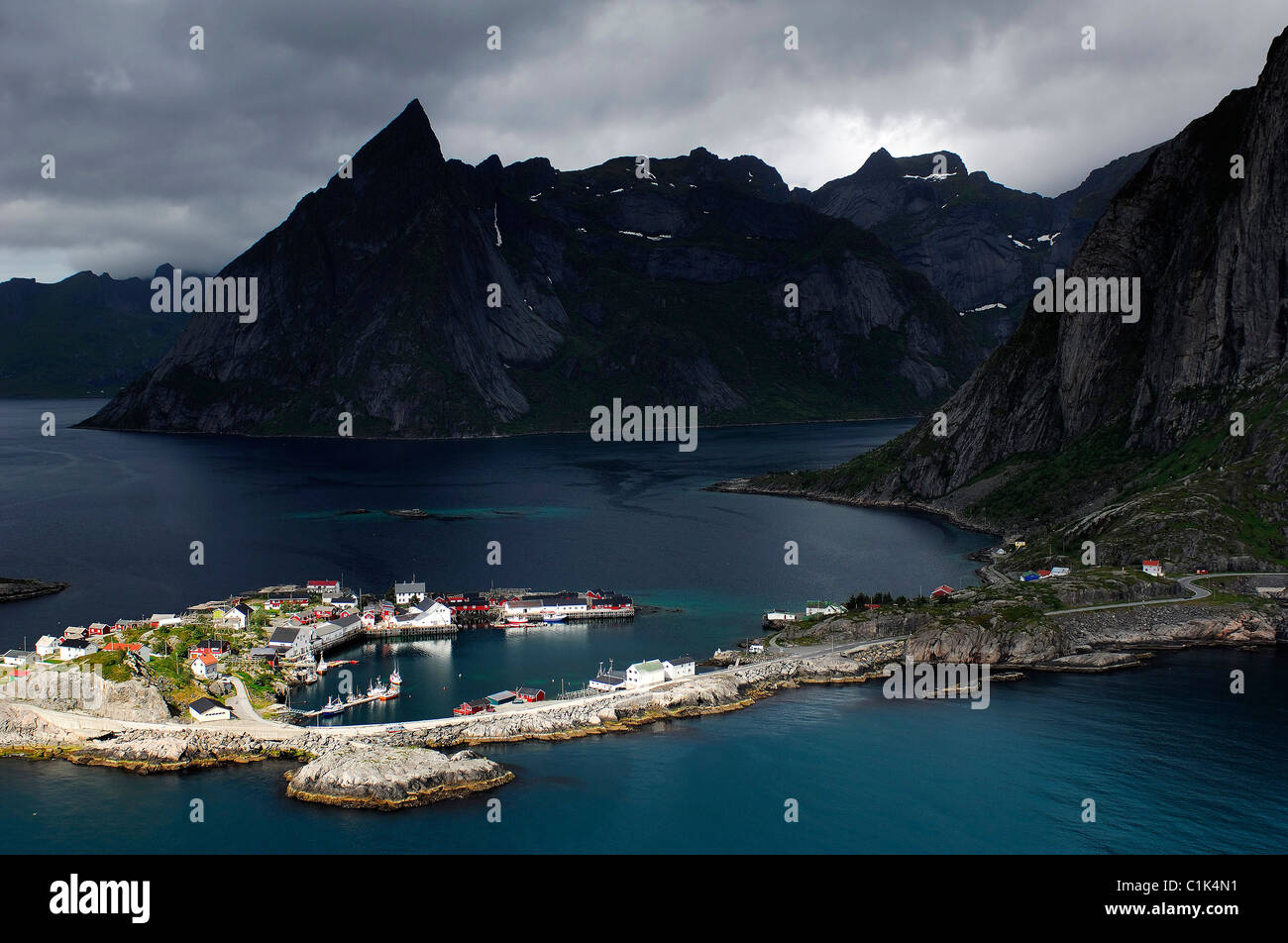 Norway, Nordland, Lofoten Islands, Moskenes Island, the fishermen's ...