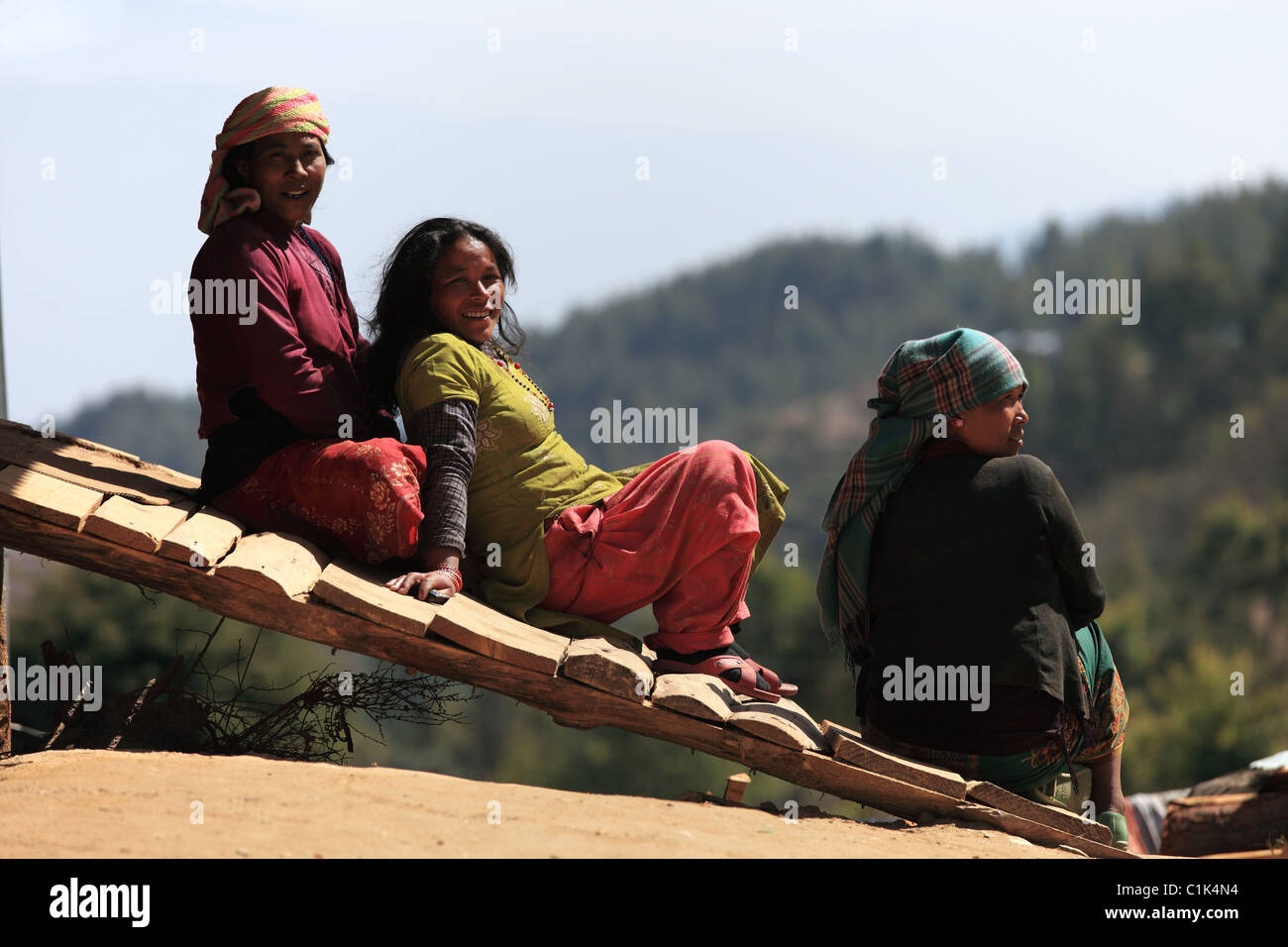 Nepali people sitting in hi-res stock photography and images - Alamy