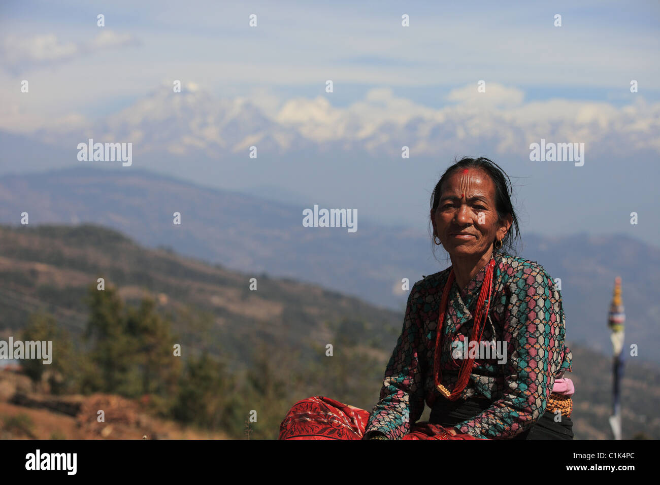 Nepali woman or women in the Himalaya Nepal Stock Photo - Alamy