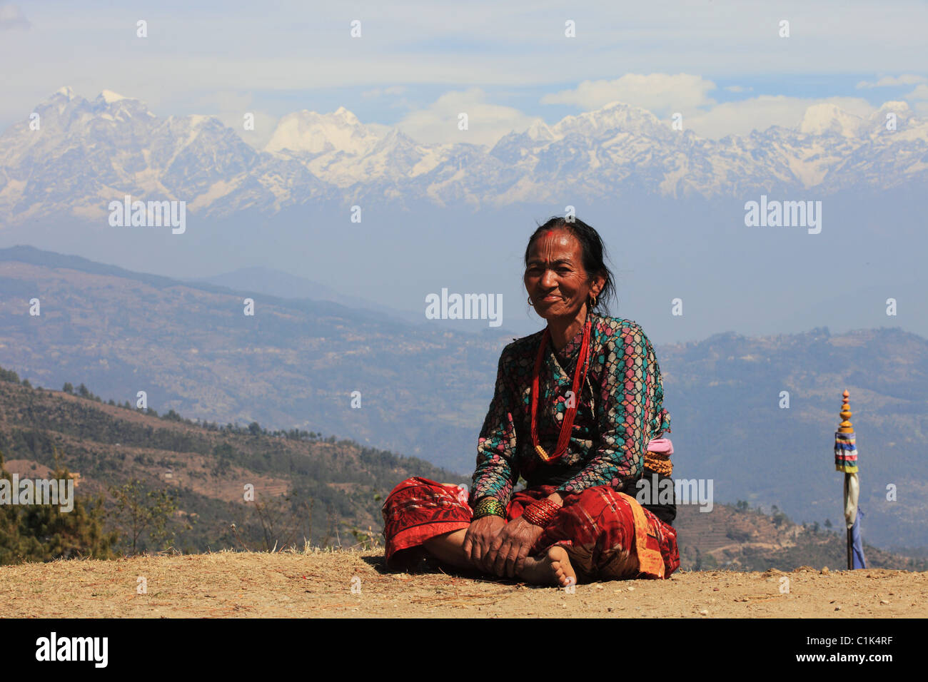 Nepali woman or women in the Himalaya Nepal Stock Photo - Alamy
