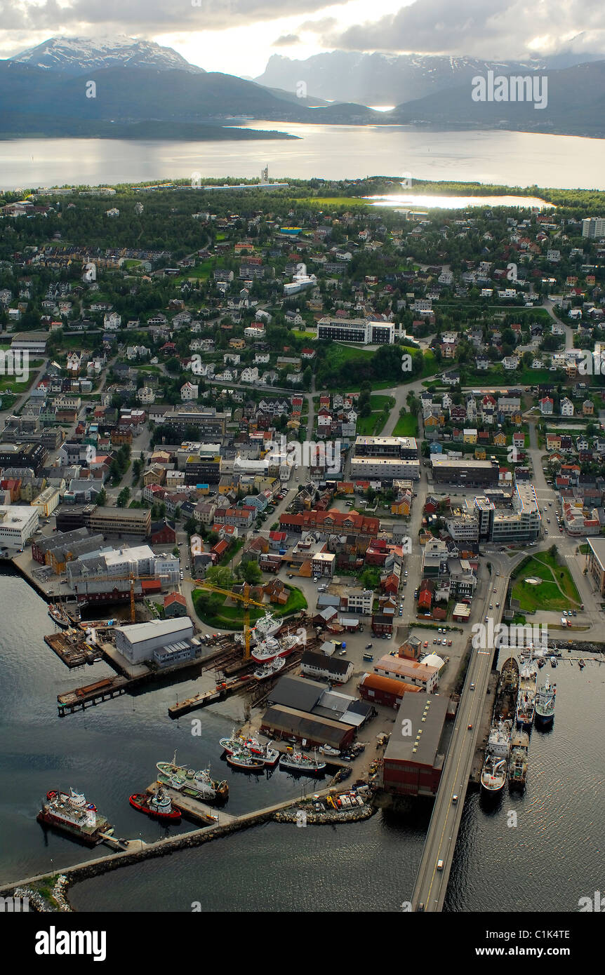 Norway, Troms, city of Tromso (aerial view Stock Photo - Alamy