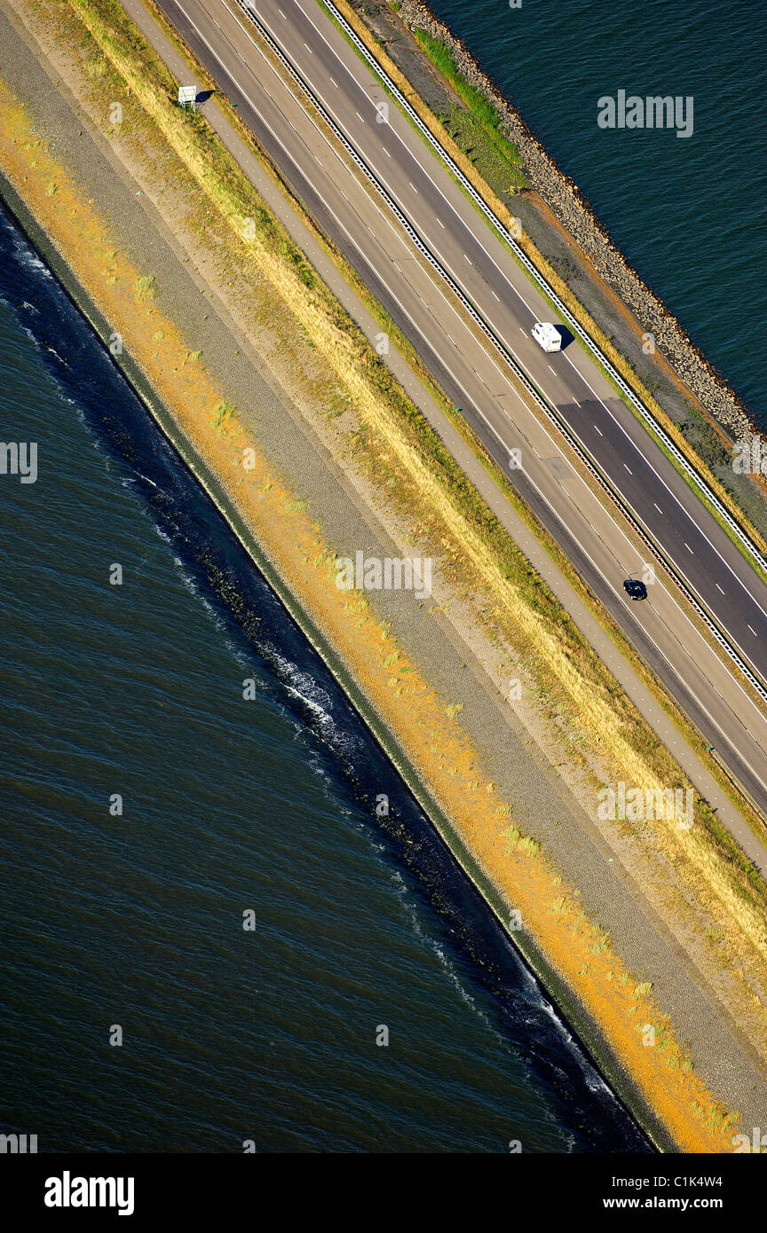 Netherlands, Northern Holland, the North Sea Wall (aerial view Stock ...