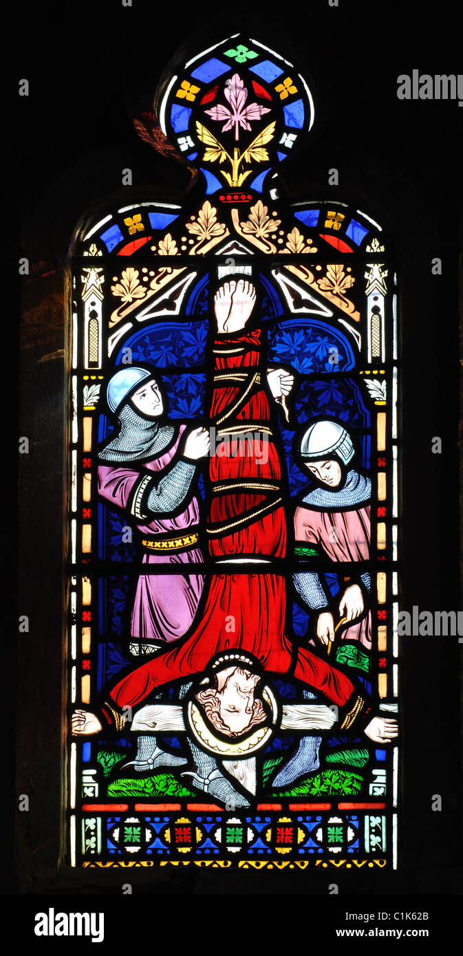 Saint Peter stained glass, St. James the Great Church, Claydon ...