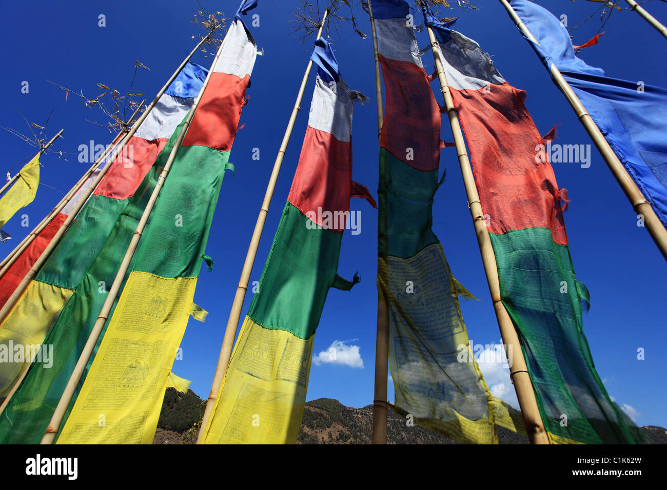 Prayer flags for Buddhist rituals Stock Photo - Alamy