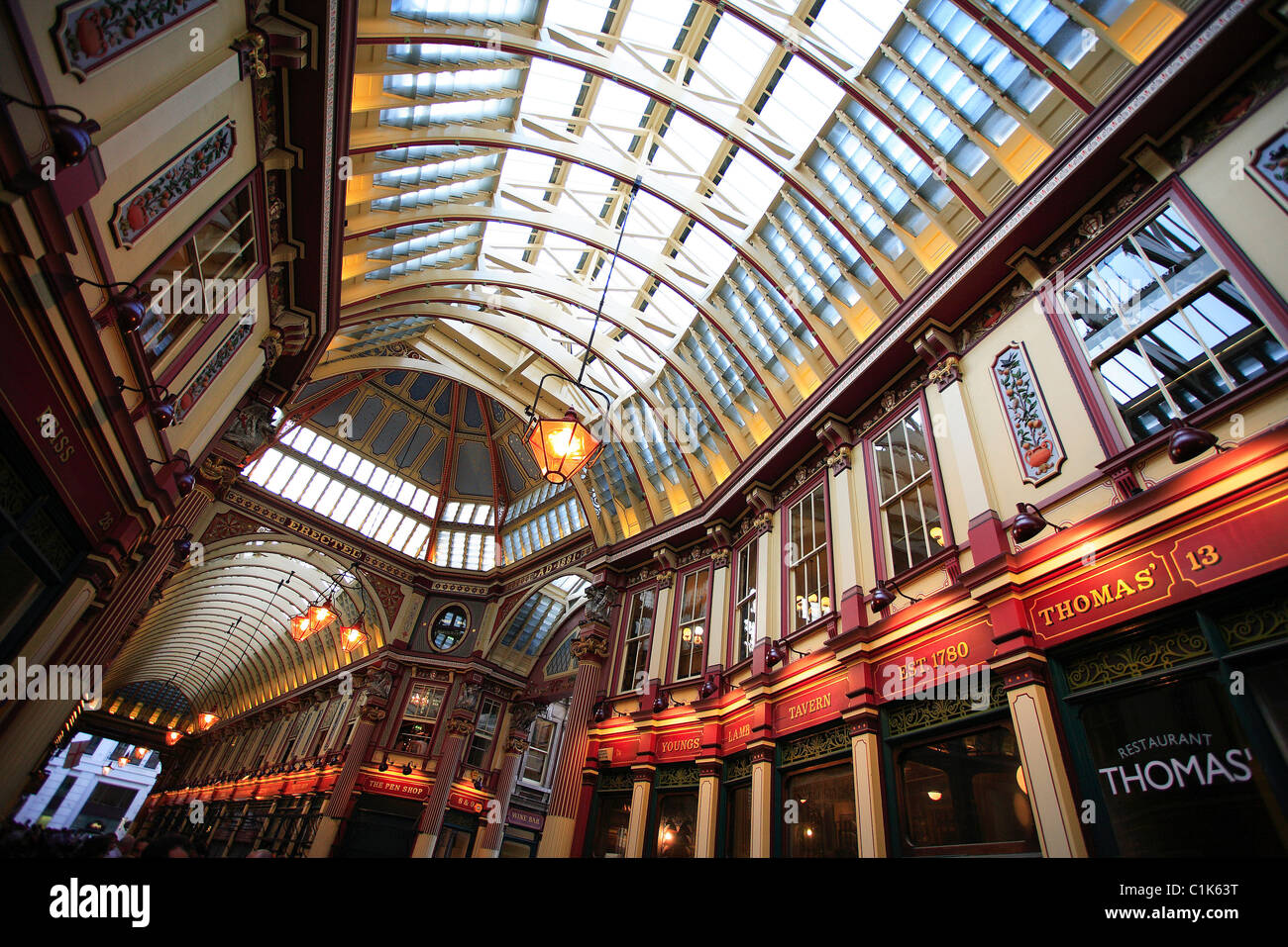United Kingdom, London, City, Leadenhall market (victorian hall built ...