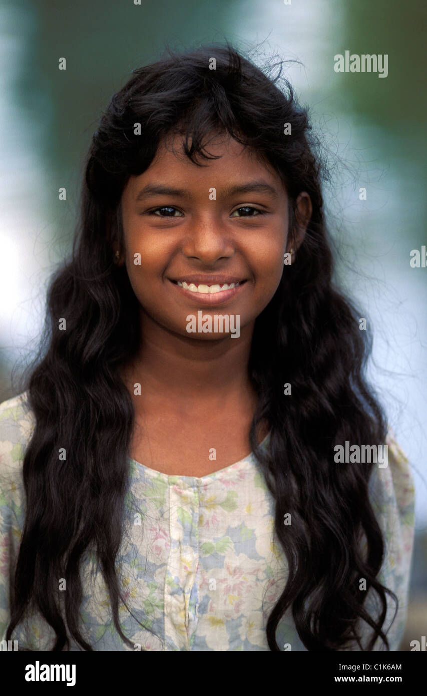 Sri Lanka, portrait of a girl Stock Photo - Alamy