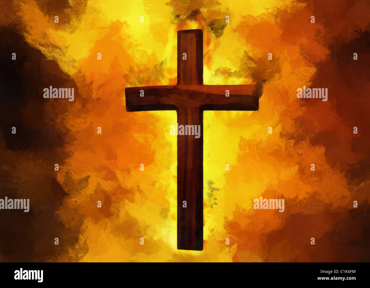 Flaming cross hi-res stock photography and images - Alamy