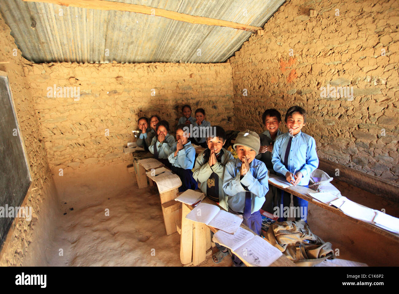 Nepali School kids in Nepal Himalaya Stock Photo - Alamy