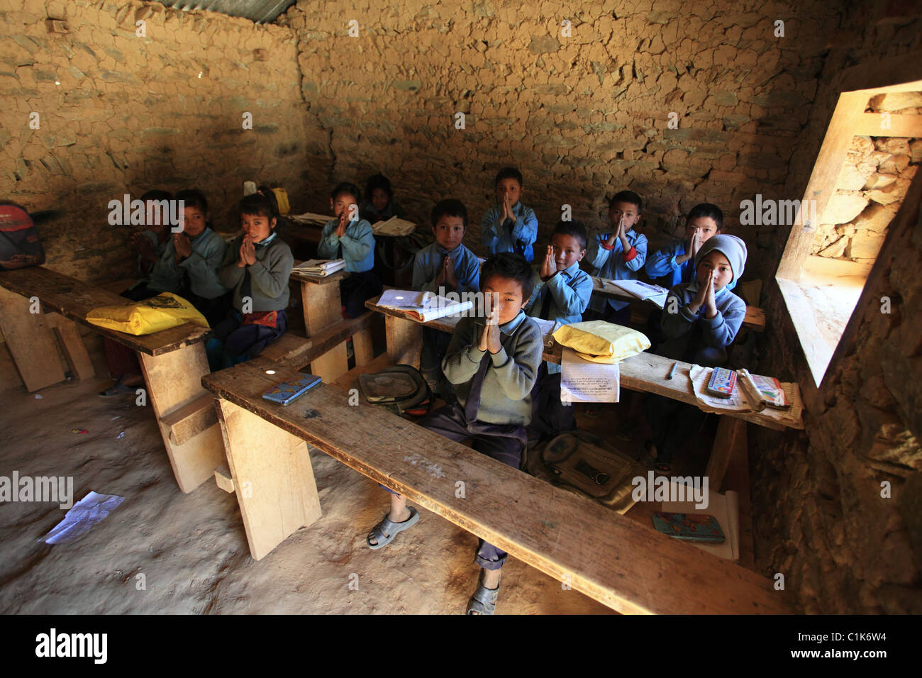 Nepali School kids in Nepal Himalaya Stock Photo - Alamy