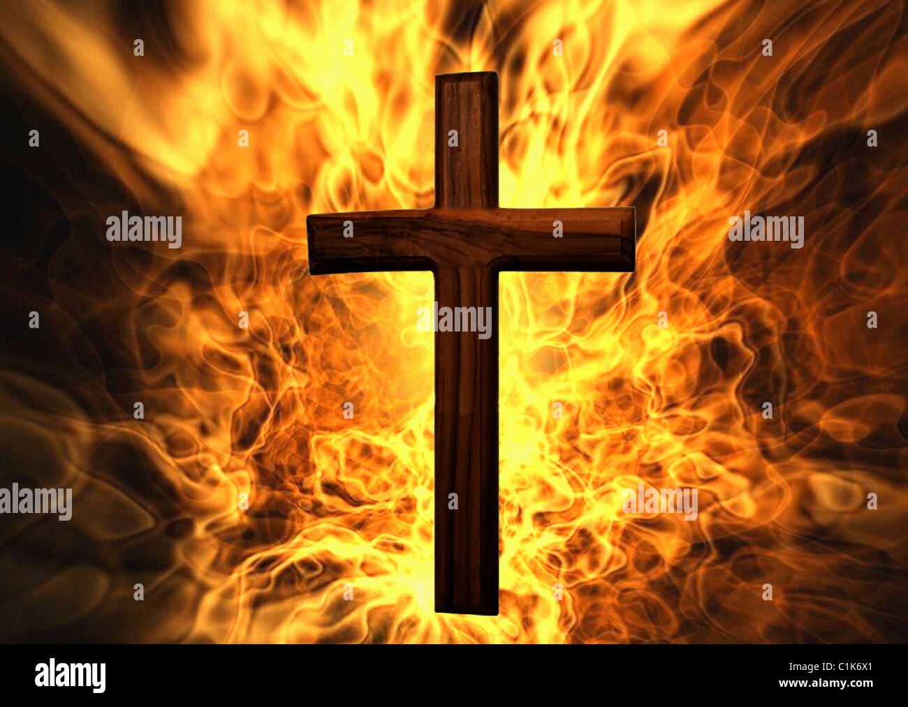 Flaming cross hi-res stock photography and images - Alamy