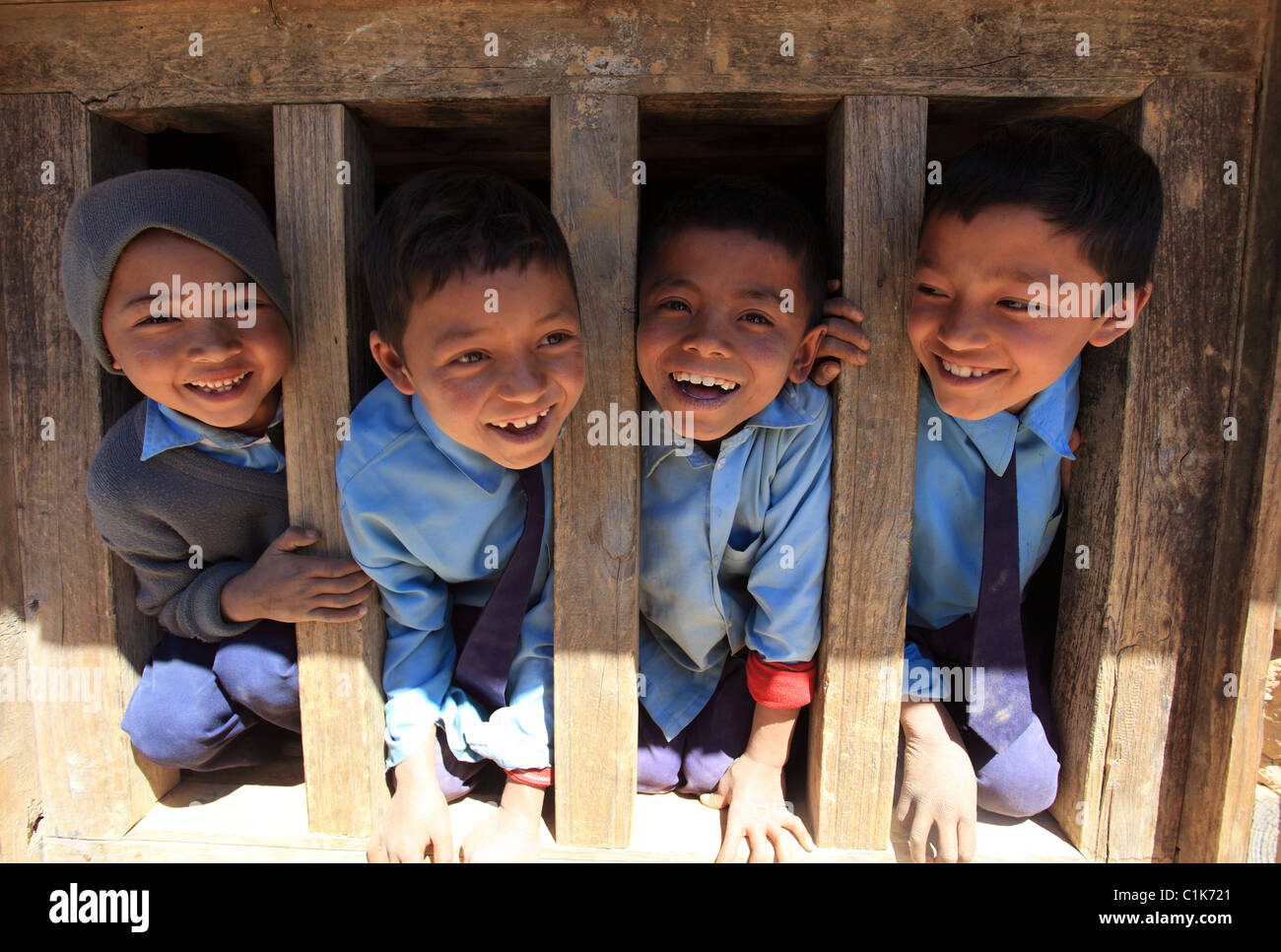 Nepali School kids in Nepal Himalaya Stock Photo - Alamy