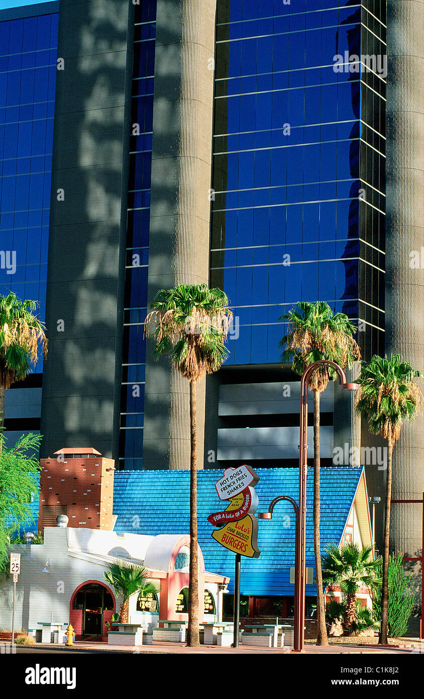 United States, Arizona,Phoenix,glass building & palmes Stock Photo - Alamy