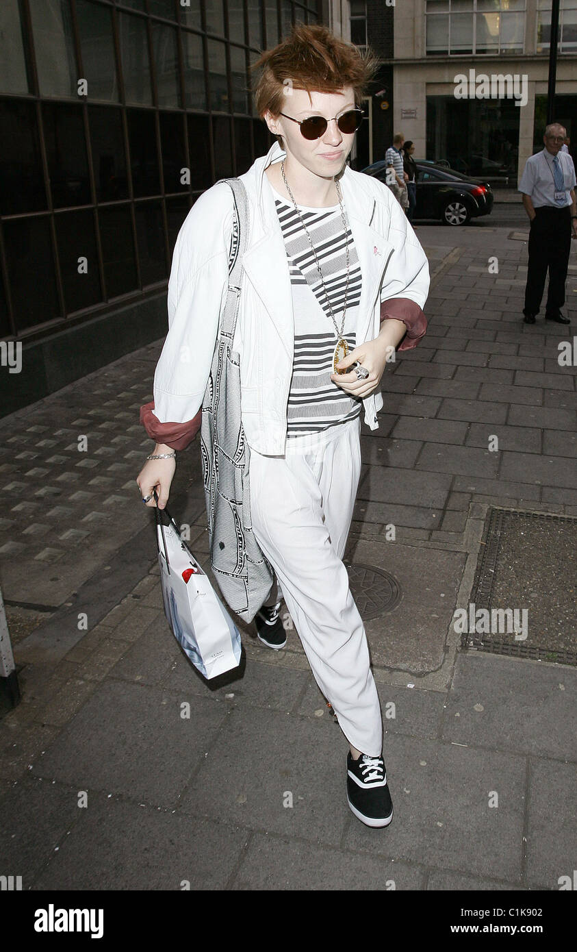 La Roux aka Elly Jackson leaving BBC Radio One studios London, England ...