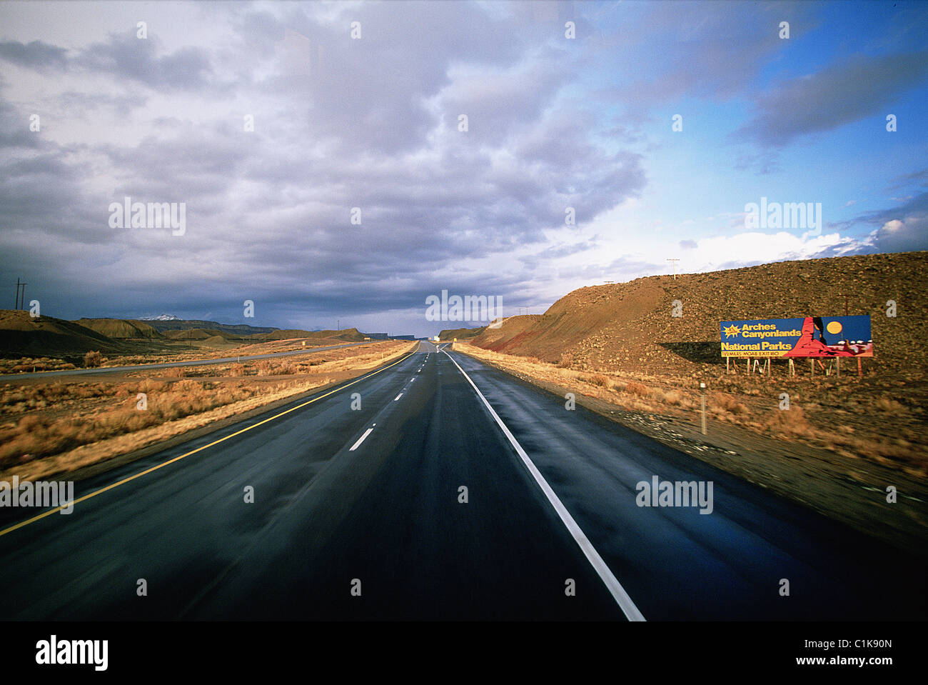 United States, Utah, on the Interstate highway (Route 66 Stock Photo ...