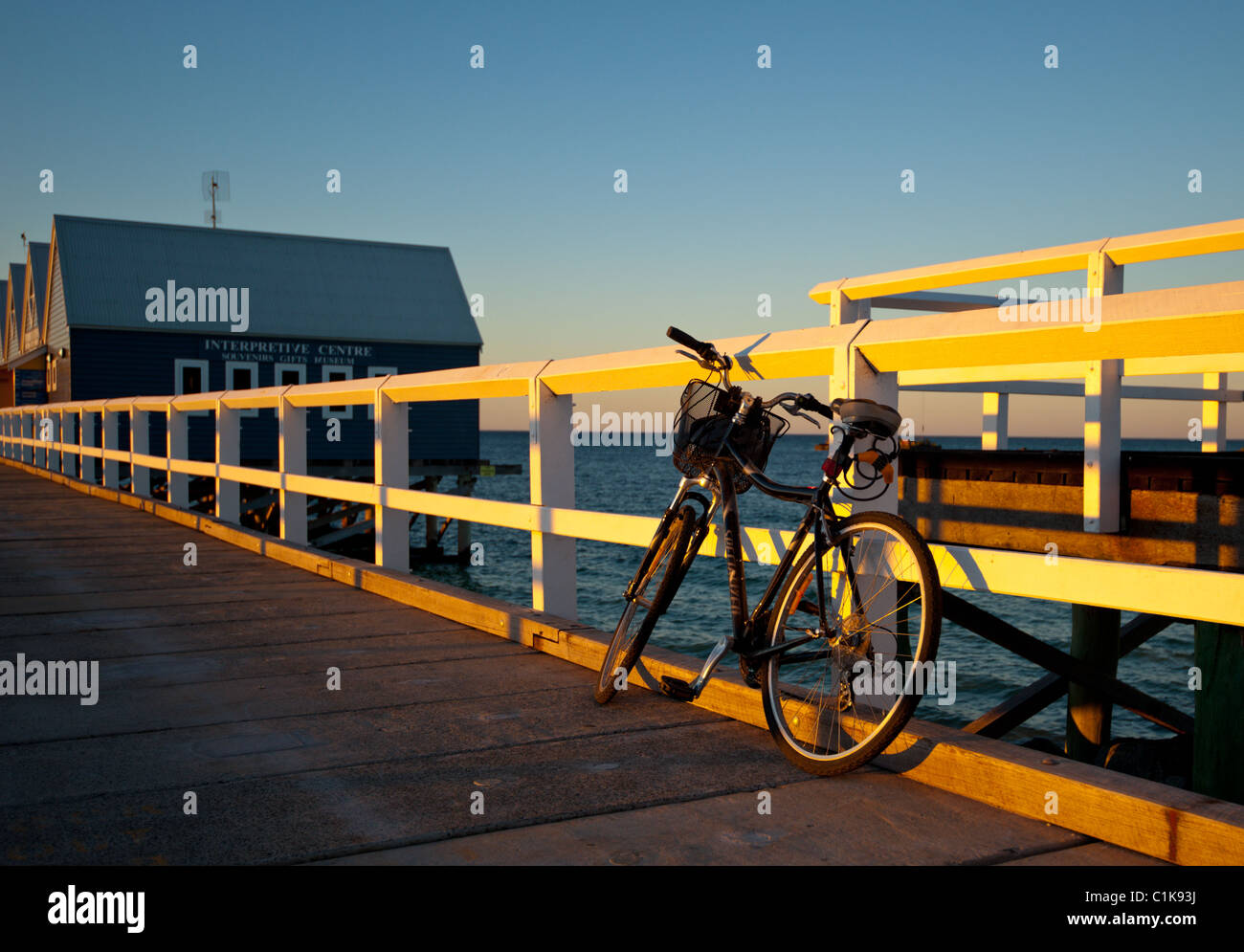 Unattended bike on jetty hi-res stock photography and images - Alamy