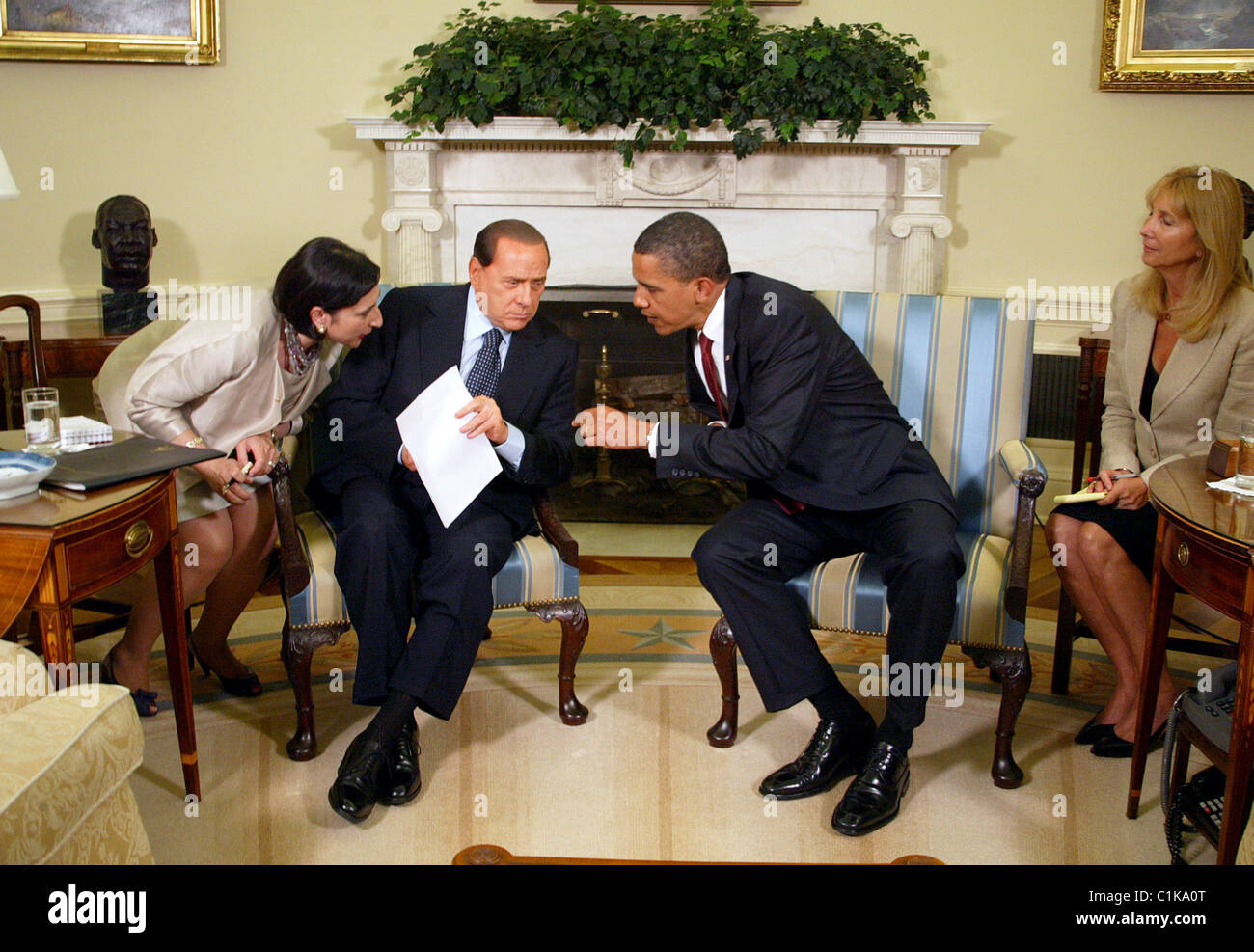 President Barack Obama with Italian Prime Minister Silvio Berlusconi ...