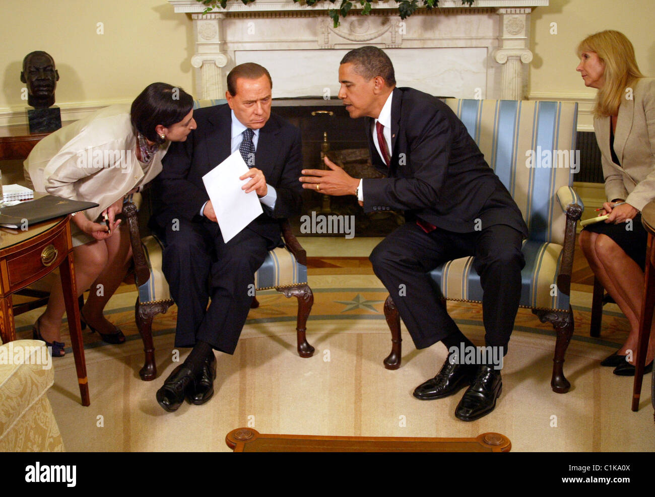 President Barack Obama with Italian Prime Minister Silvio Berlusconi ...